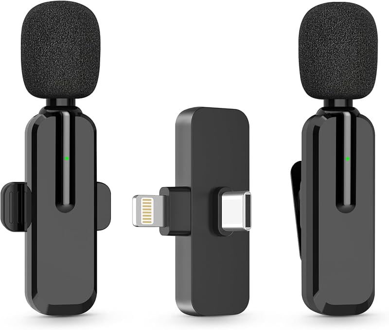 Wireless 2-in-1 Mini Lavalier Mic - Bluetooth Clip-On USB-C Mic for ...