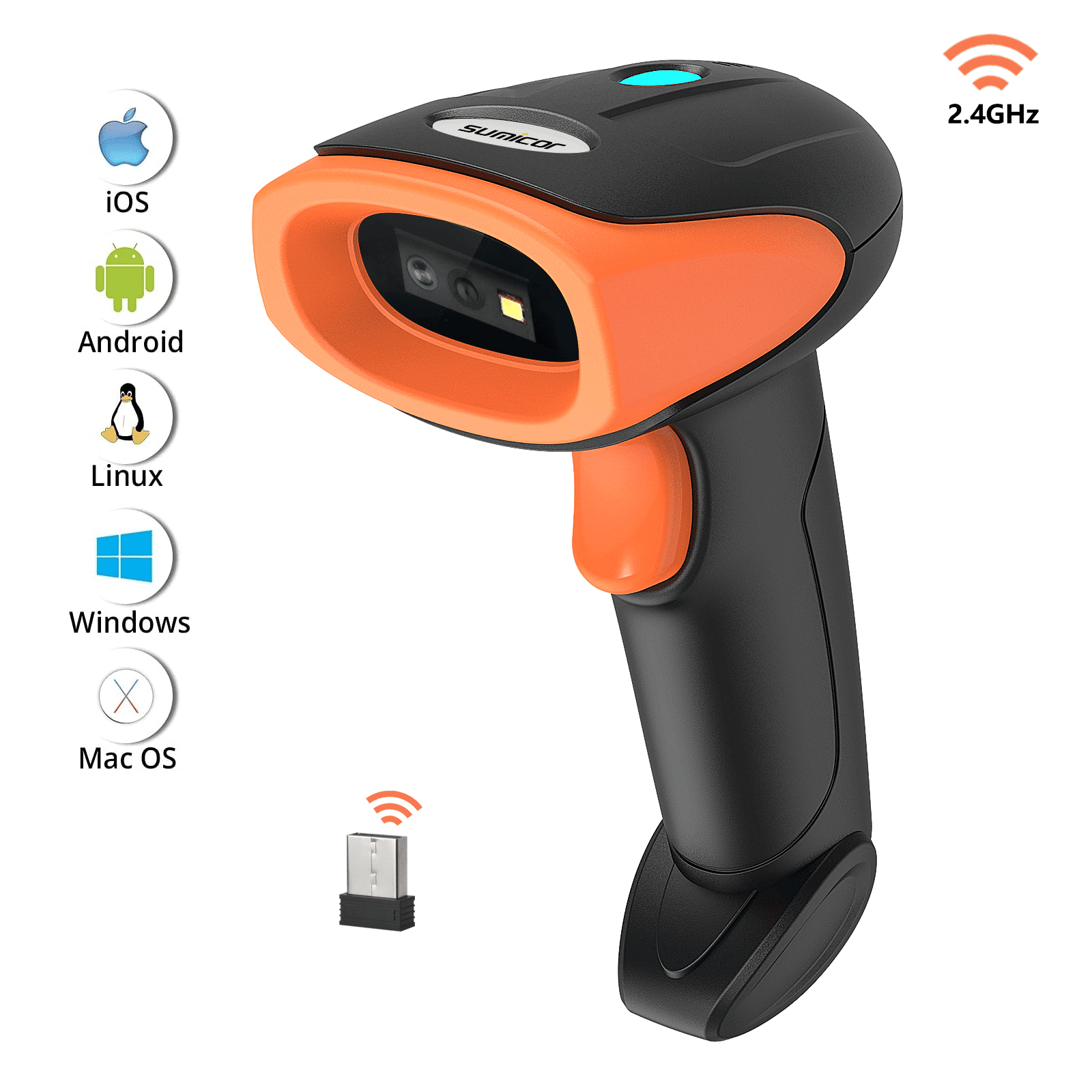 Wireless 2D barcode scanner Continuous recognition of barcode QR Data ...