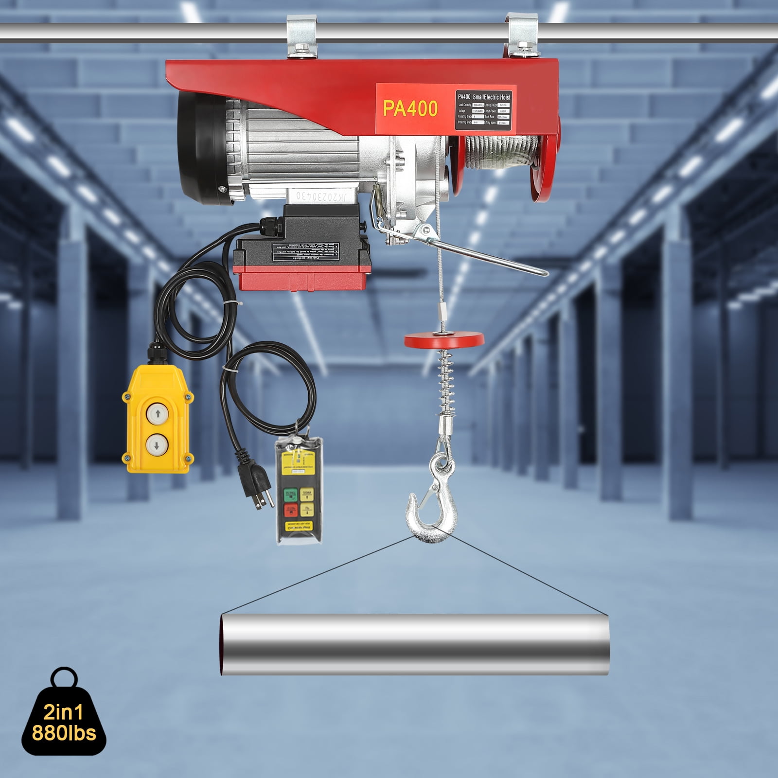Wireless 2in1 Electric Hoist with 880 LBS Capacity, Remote Control ...