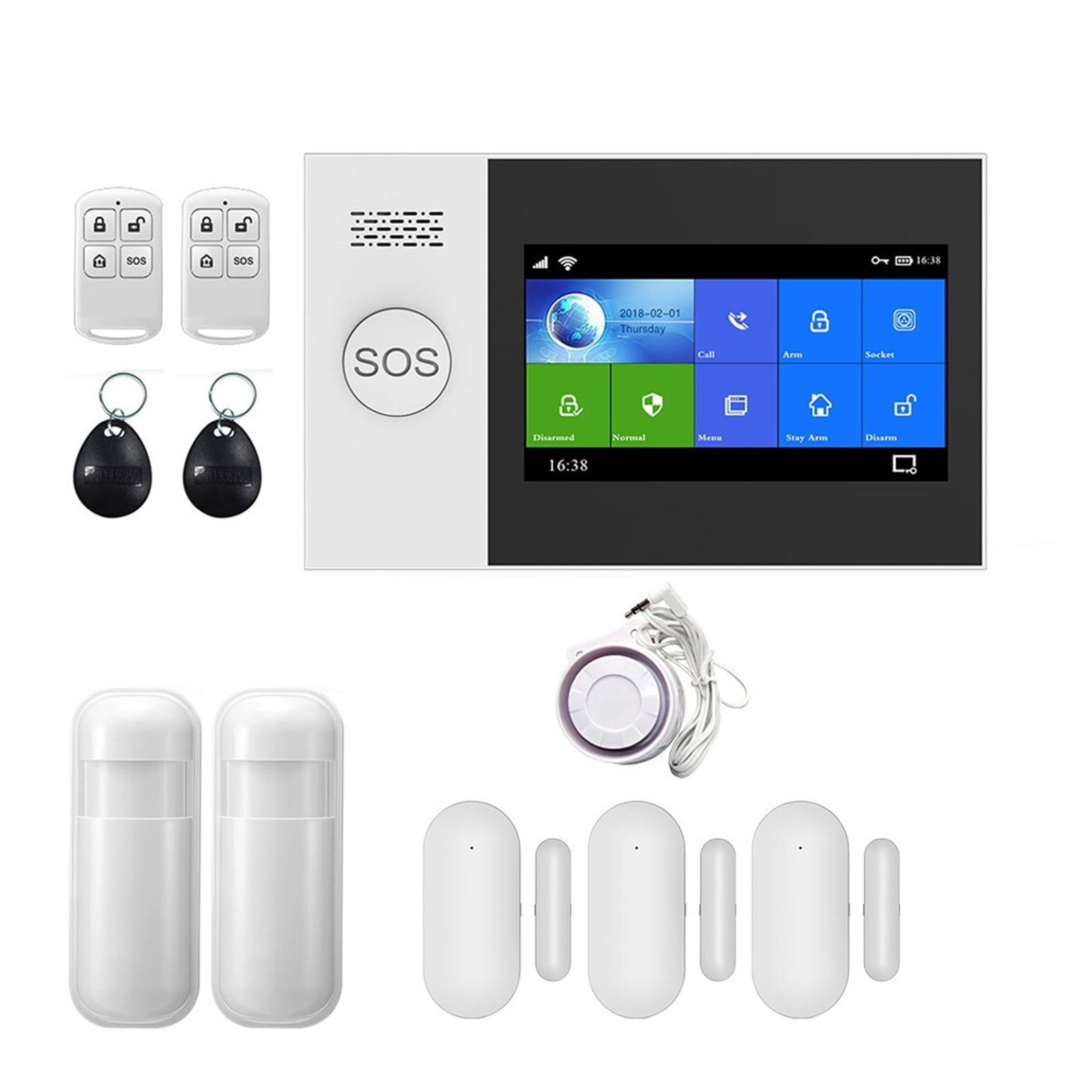 Wireless 4G GSM Home Burglar Security Alarm System SMS Tuya APP Control ...