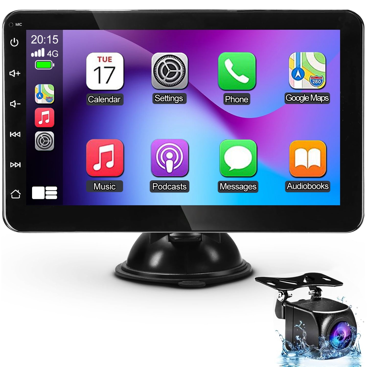 7” Wireless Car Audio System, Touch Screen, CarPlay & Android Auto ...