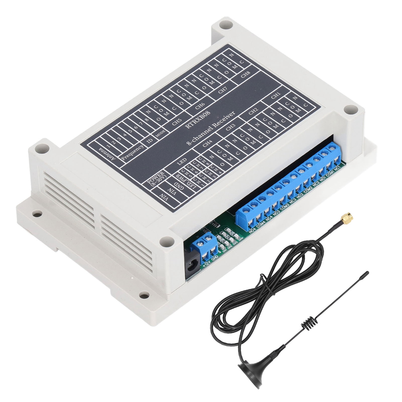 Wireless 8-Channel Remote Control Module, DC 8-30V Relay Controller ...