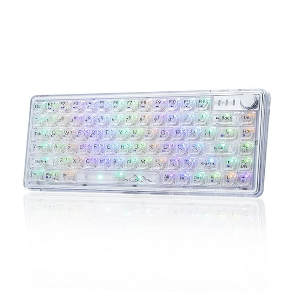 Wireless 82 Hot Swappable Transparent Mechanical Keyboard with Clear ...