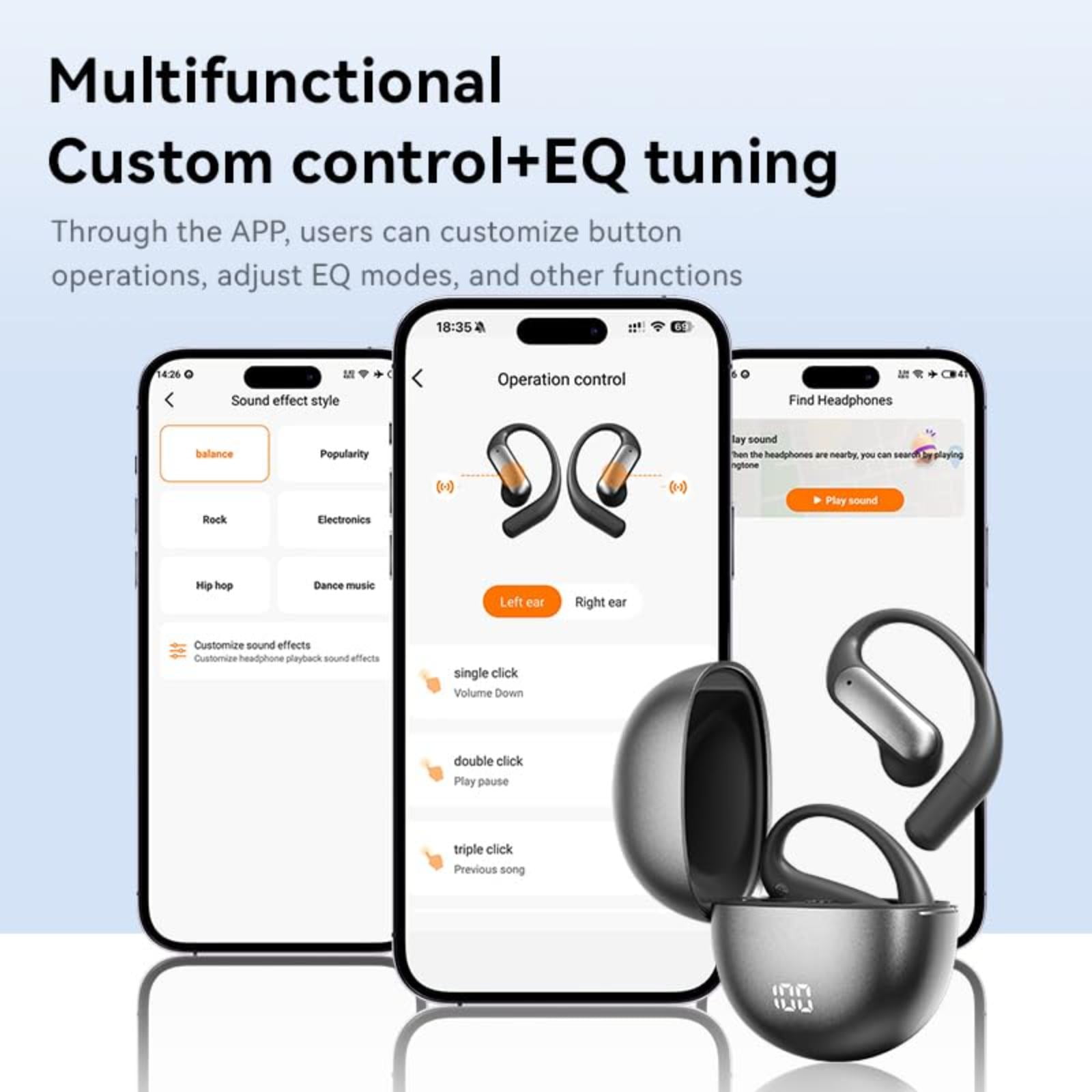 Wireless AI Translator Earbuds, 144 Languages, Open-Ear Bluetooth 5.4, Real-Time Speech & Call ...