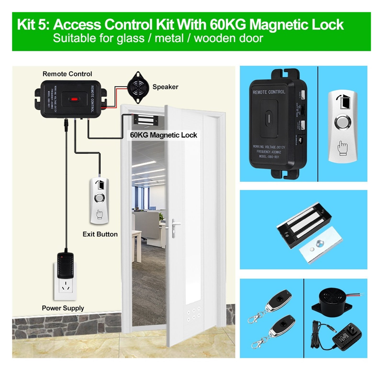 Wireless Access Controller System Kit Remote Control Door Opener ...