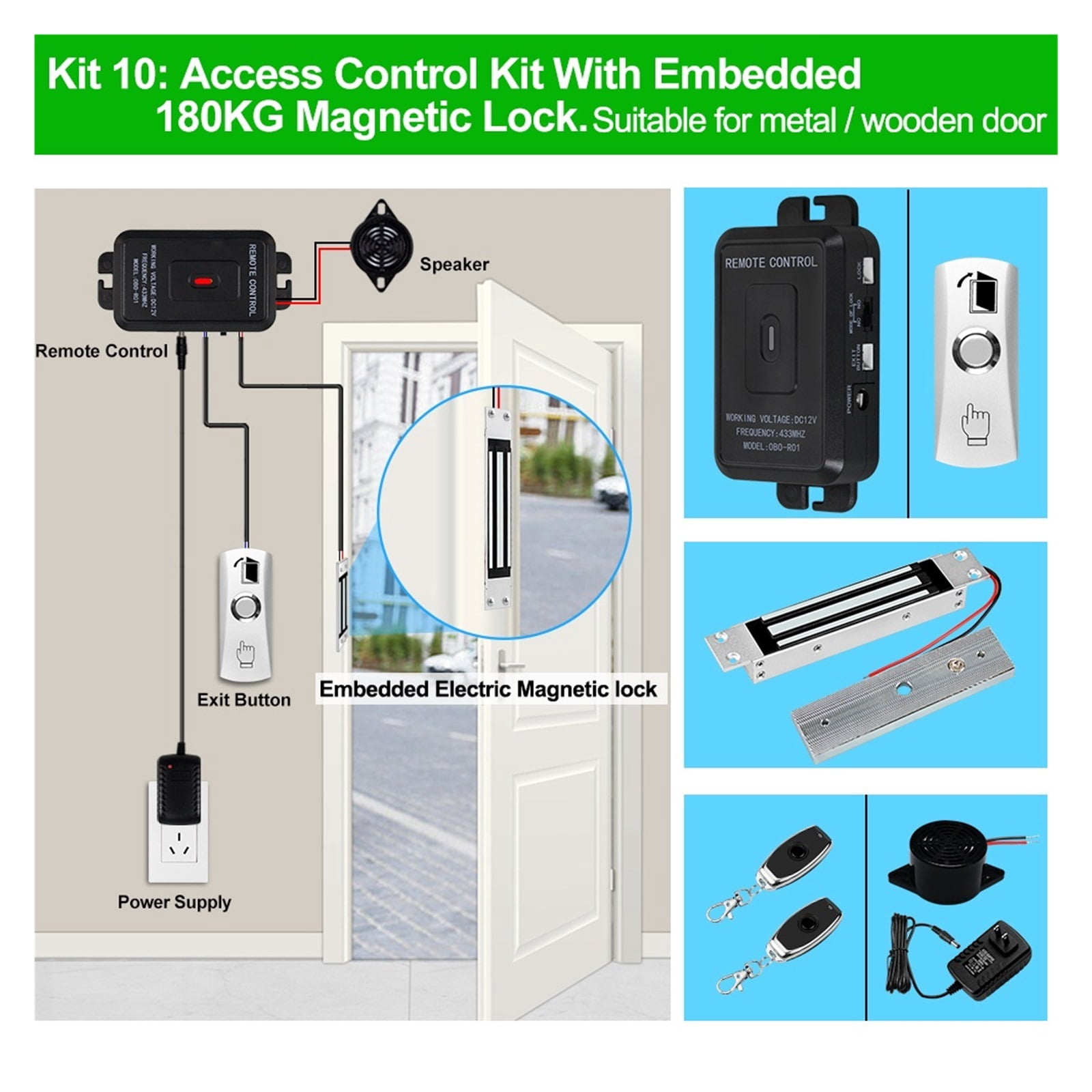 Wireless Access Controller System Kit Remote Control Door Opener ...
