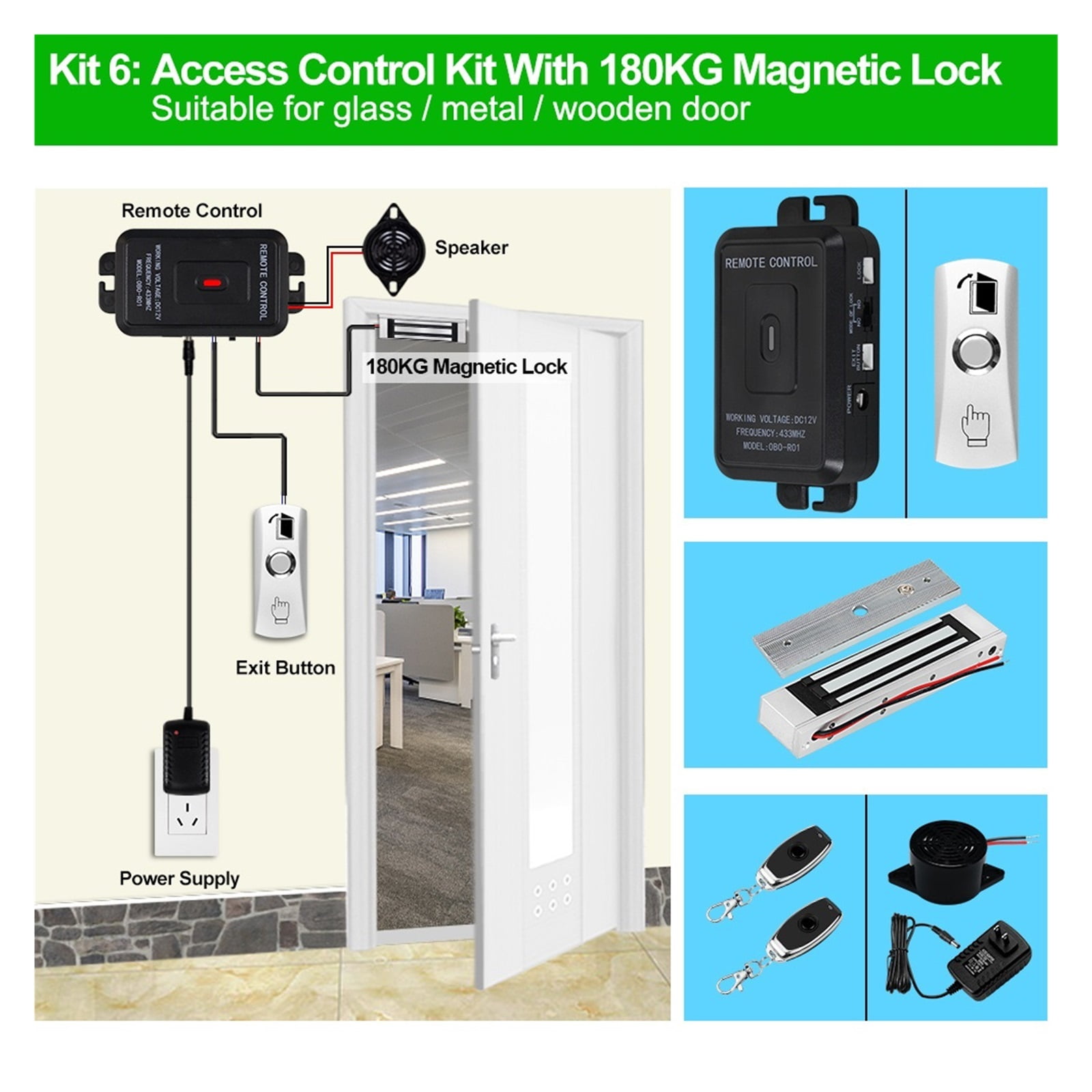 Wireless Access Controller System Kit Remote Control Door Opener ...