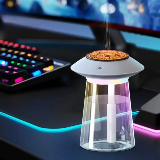 Wireless Air Humidifier with Dynamic LED Light Smoke Ring Spray 760ml ...