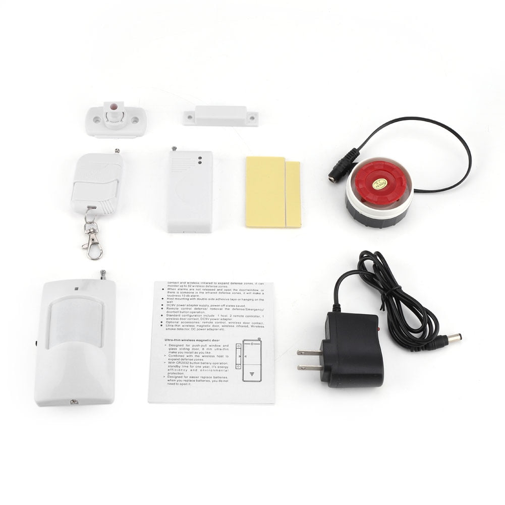 Wireless Alarm Siren & Infrared Detector with Door Magnet Sensor, US ...