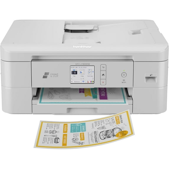 Wireless All-in-One Color Inkjet Printer with Auto Paper Cutter ...