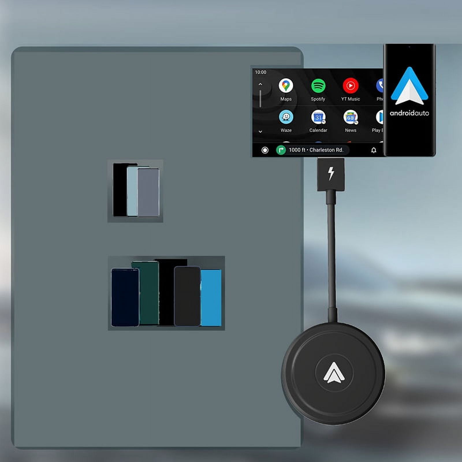 Wireless Android Auto Adapter for Wired Android Car Convert To Wireless ...