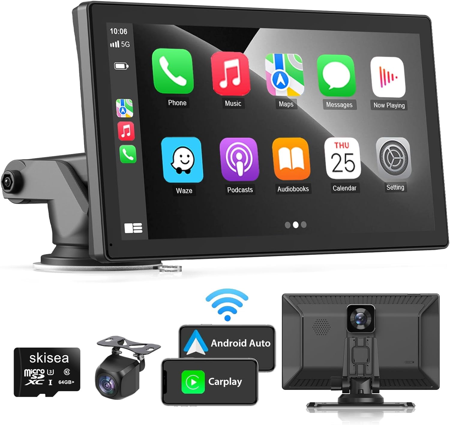 Wireless Apple Carplay Car Stereo, Portable 9-inch Touch Screen Android ...