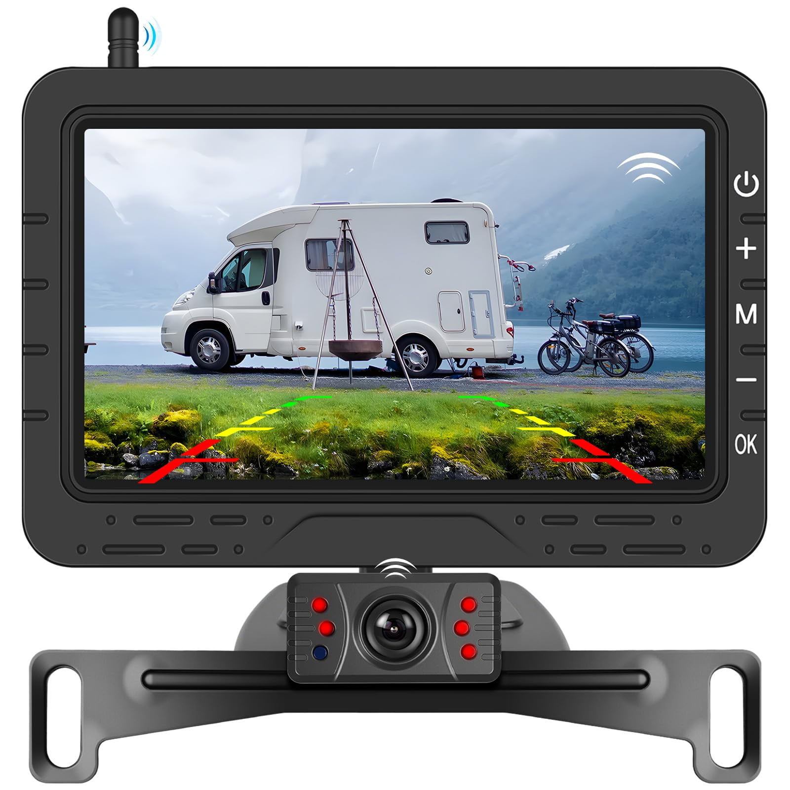 Wireless Backup Camera 4.3" TN Display, IR Night Vision, Customizable ...