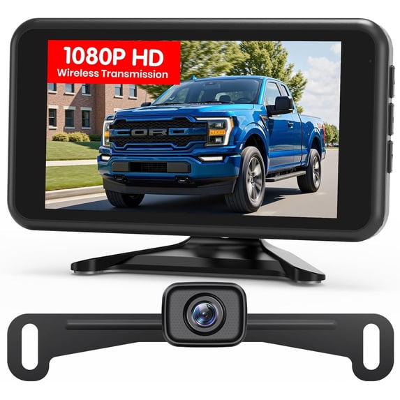 Wireless Backup Camera: 5" 1080P HD Dual-Channel Monitor, Easy ...
