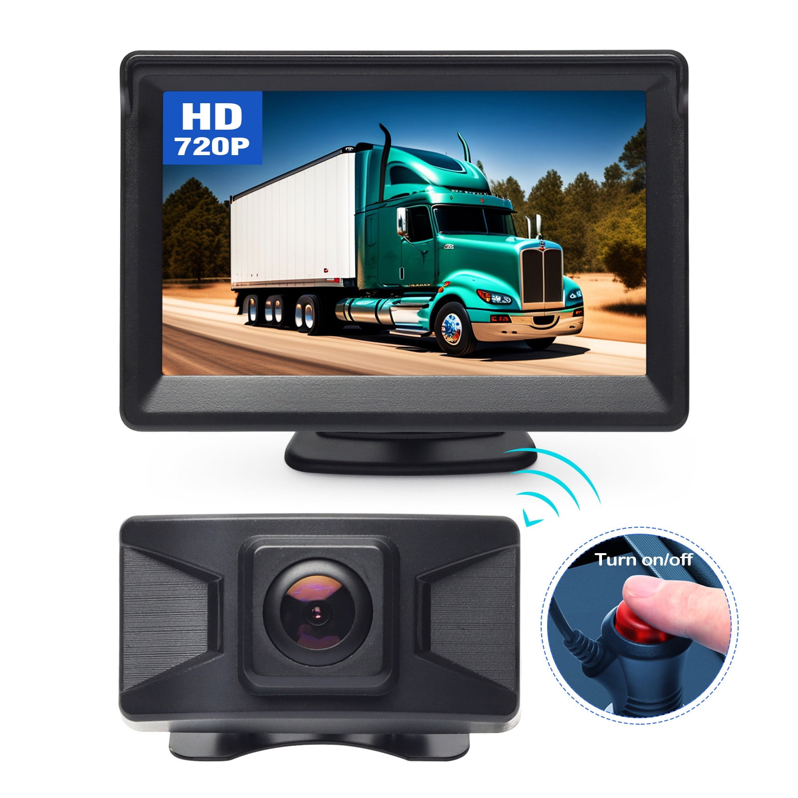 Wireless Backup Camera Kit 5 Inch LCD Monitor DVR Video Recorder with ...