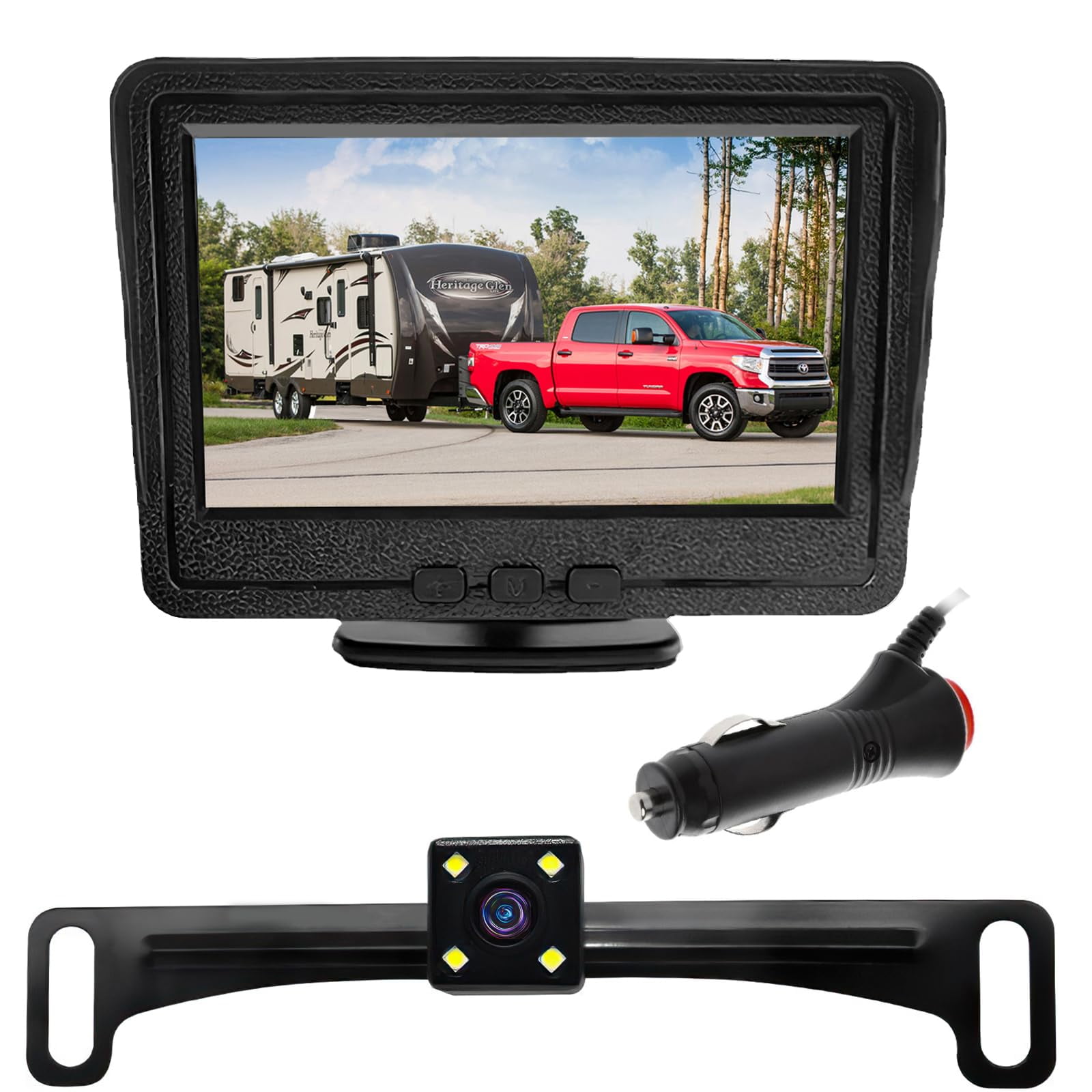 Wireless Backup Camera Stable Signal Rear View Monitor Kit HD 1080P 4.3 ...