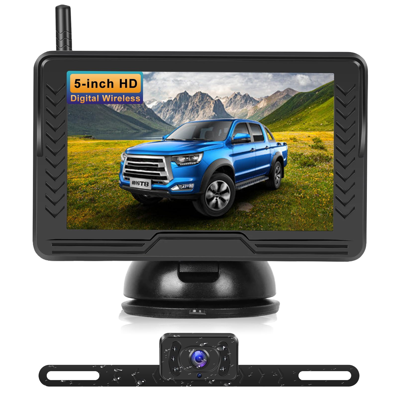 Wireless Backup Camera for Truck Car RV - 5 Inch HD IPS Screen Plug and ...