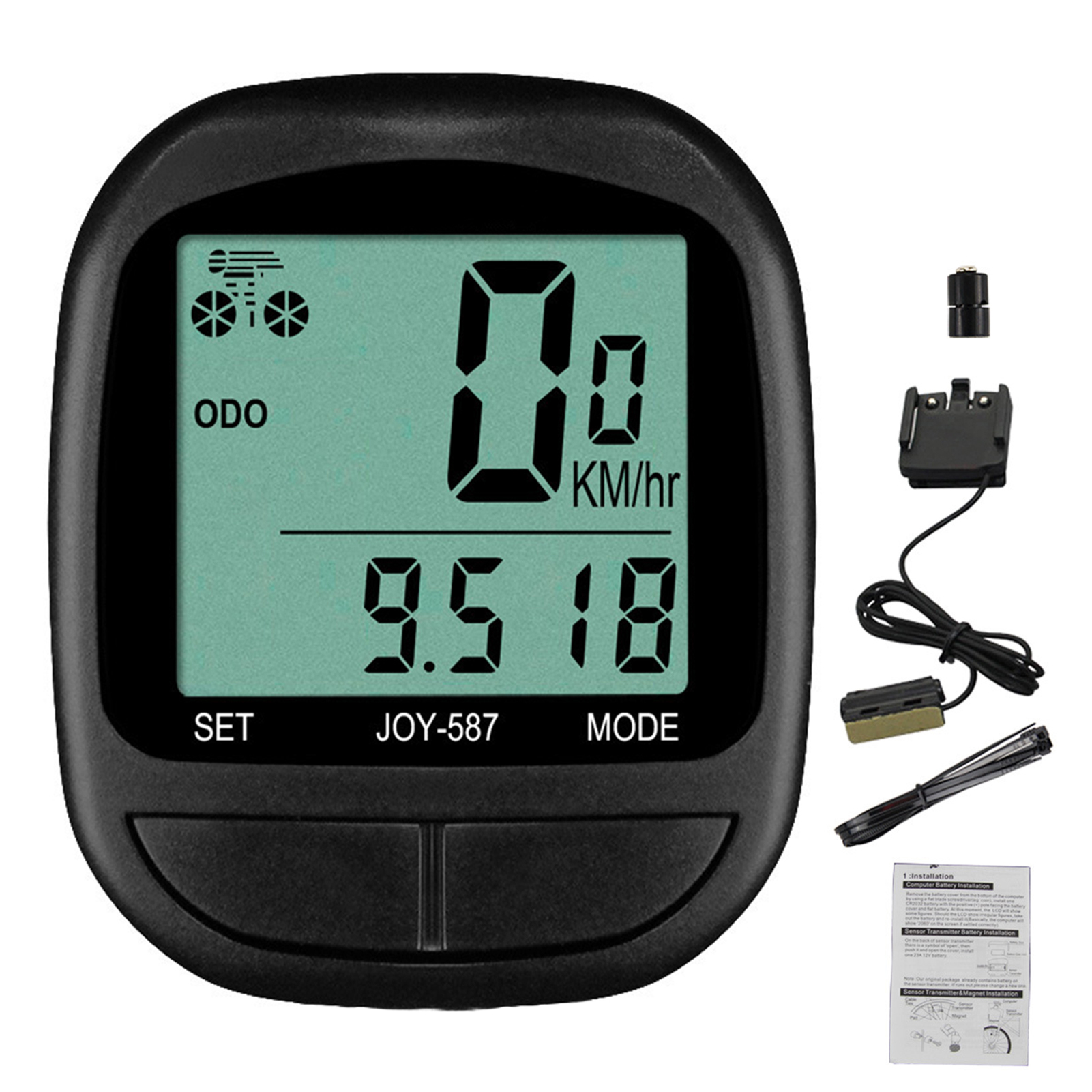 Wireless Bicycle Speedometer Bike Computer with LCD Display Waterproof ...