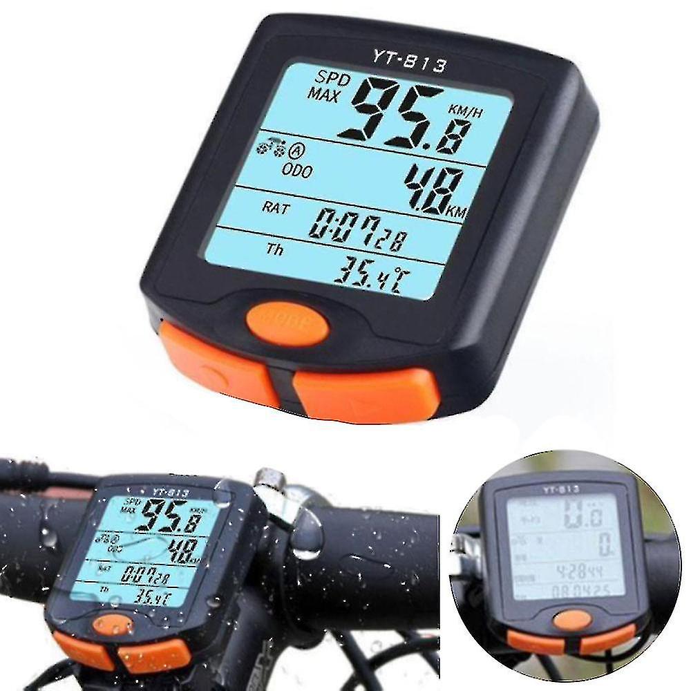 Wireless Bike Computer Waterproof Multi-functions Lcd Backlight Display ...
