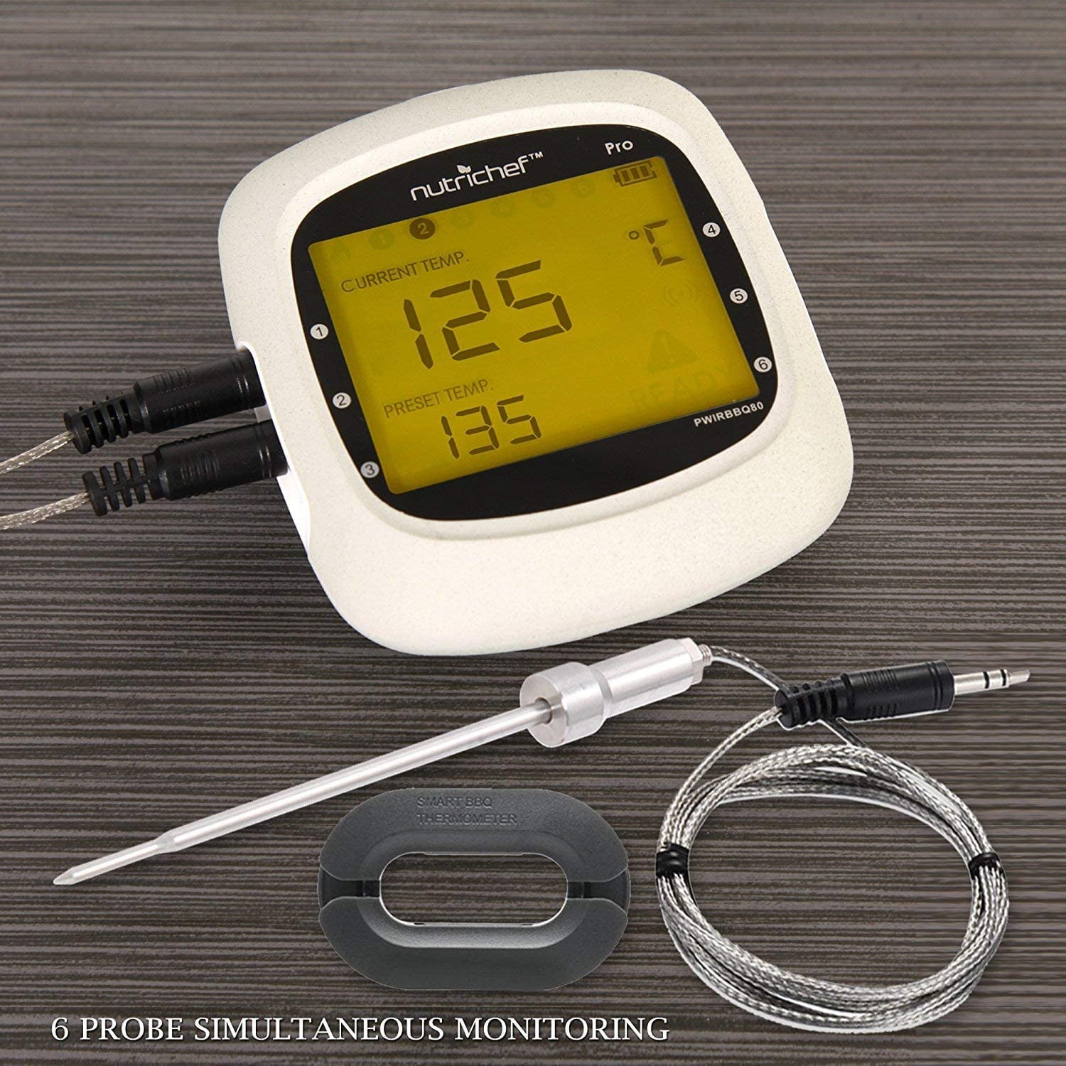 Wireless Bluetooth BBQ Digital Thermometer - Upgraded Stainless Smart ...