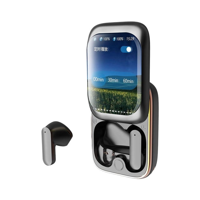 Wireless Bluetooth Earphones Slide Color Screen Display Noise-Reduction ...