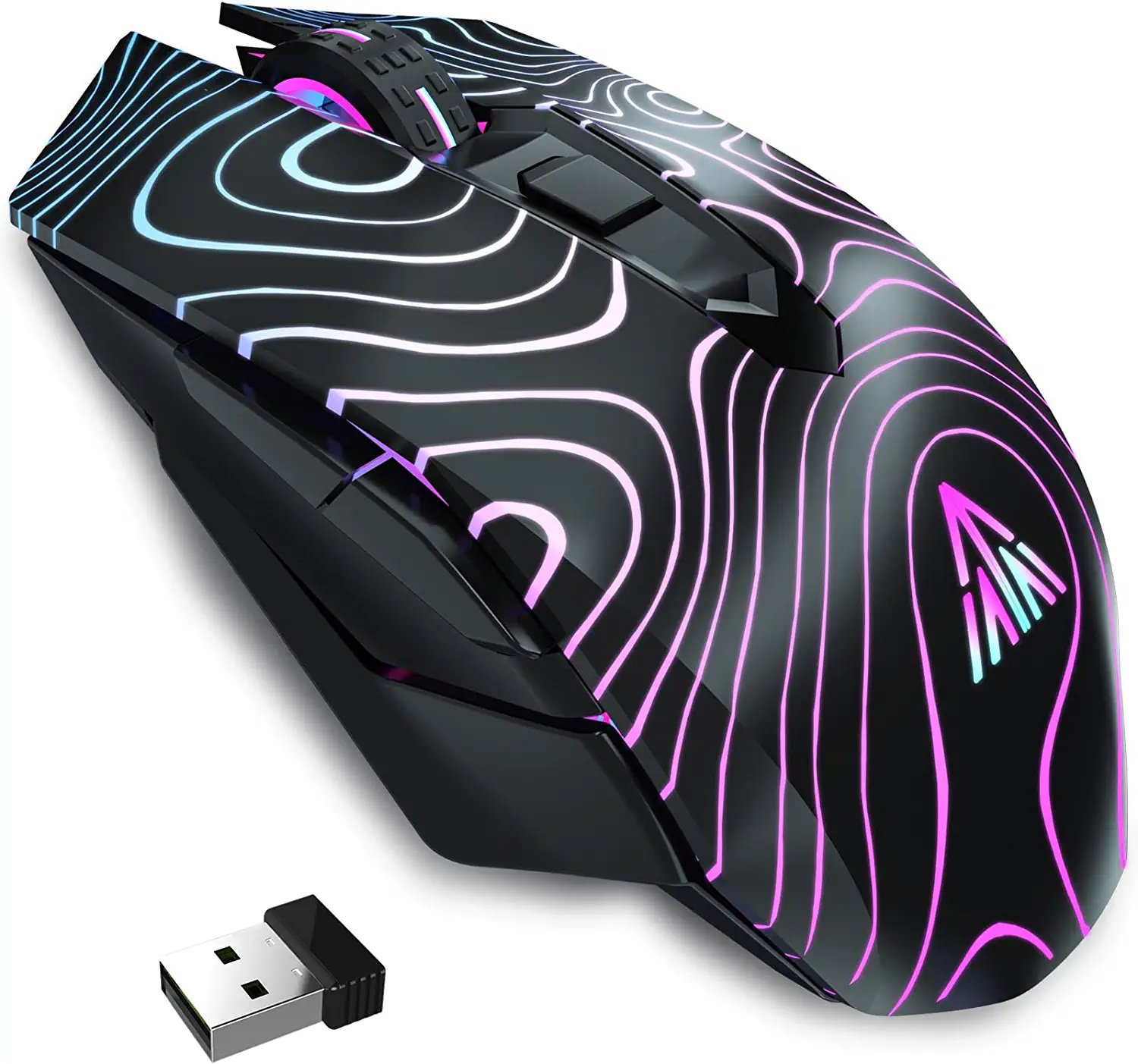 Wireless Bluetooth Gaming Mouse, Rechargeable Computer Mice with LED ...