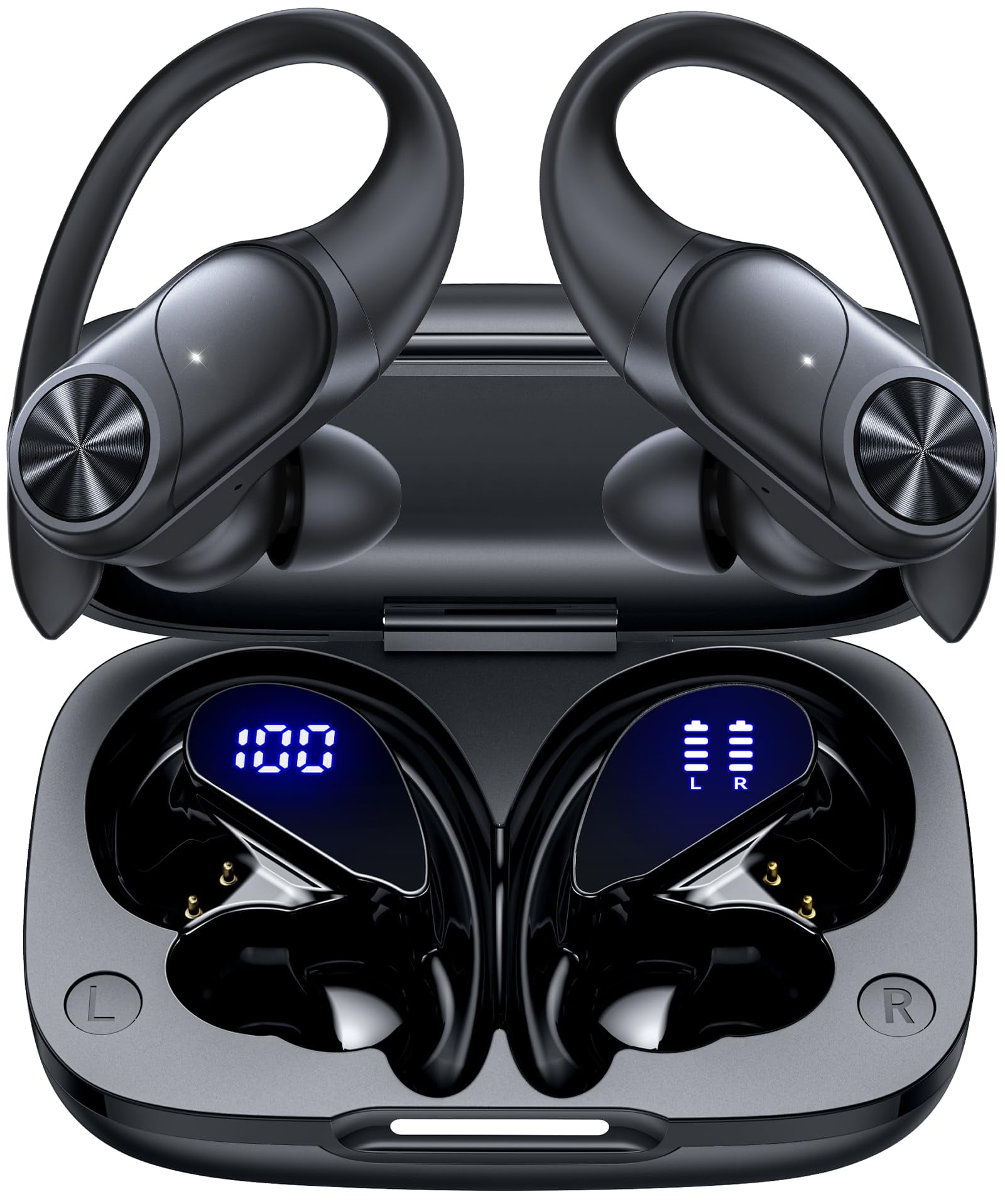 Wireless Bluetooth Headphones with 80hrs Playtime & Digital Display ...
