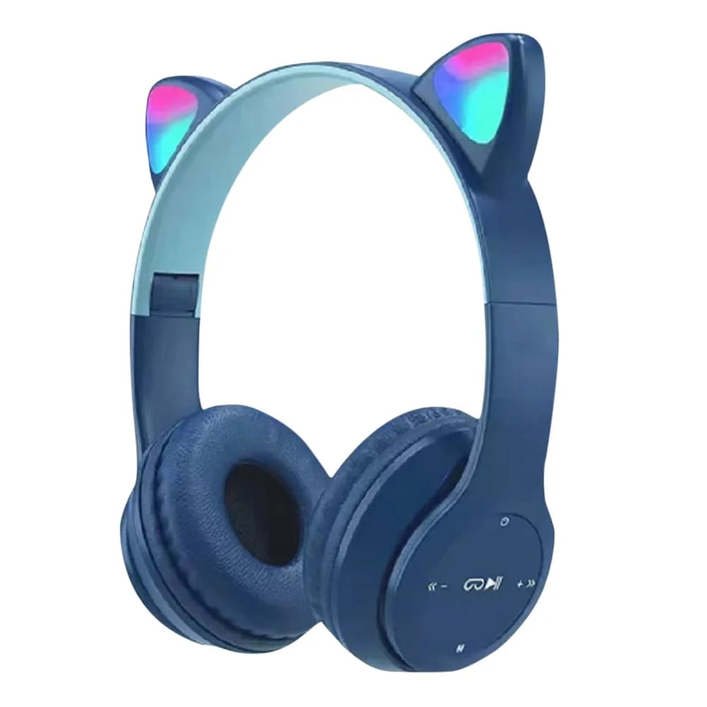 Wireless Bluetooth Headphones Cute Cat Ear Gaming Headset with LED ...