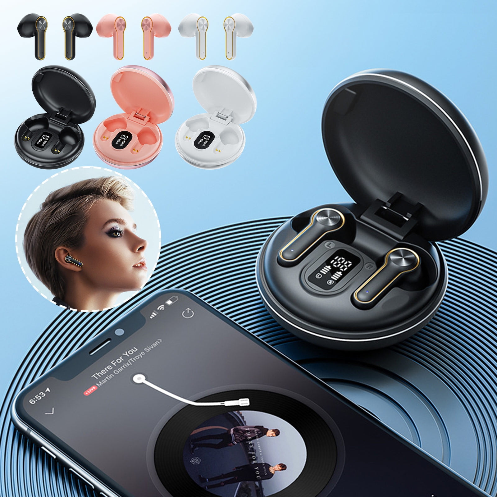 Wireless Bluetooth Headset Metal Charging Compartment Compact And ...