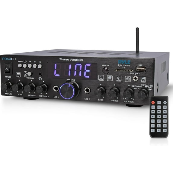 Wireless Bluetooth Home Stereo Amplifier- Multi-Channel, 200W Power ...