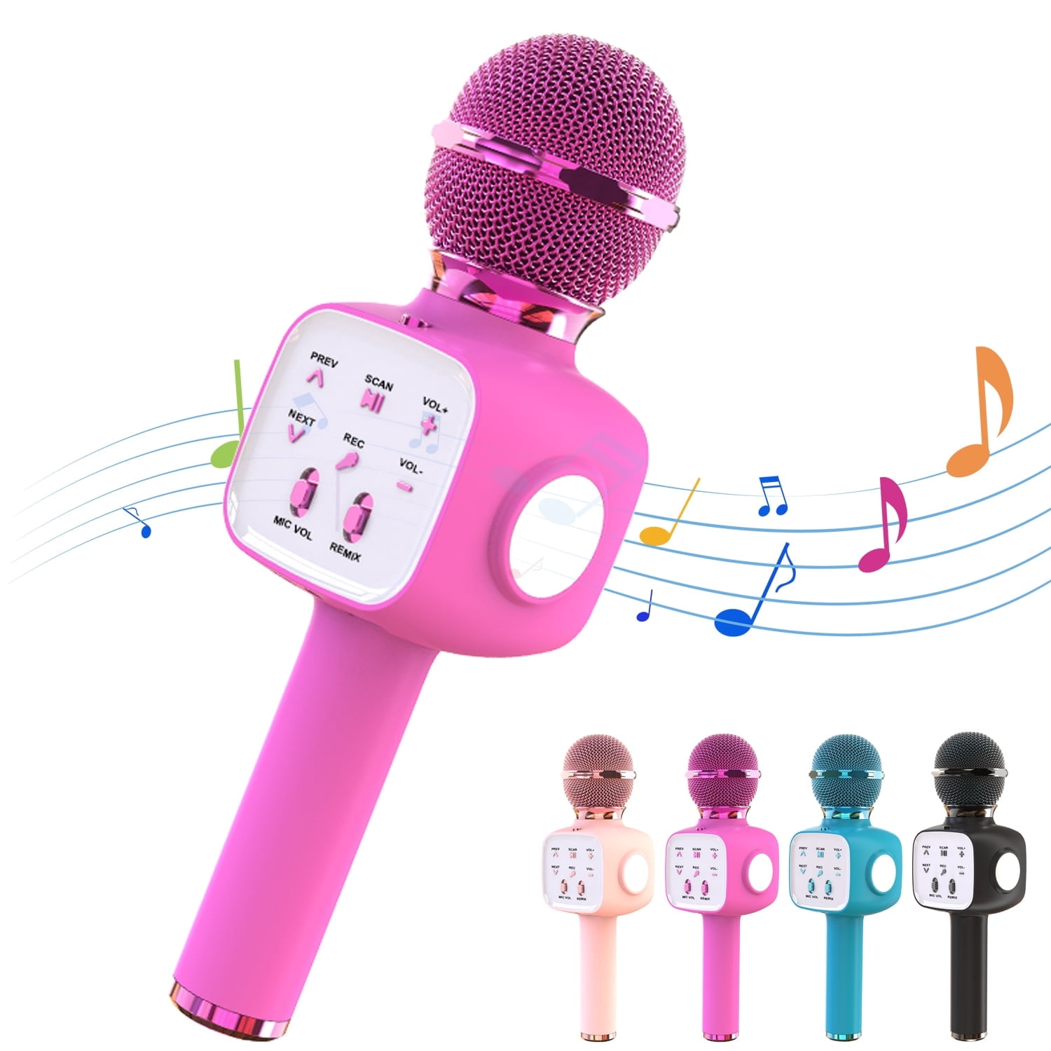 Syenll Karaoke Microphone, 6-in-1 Wireless Microphone for Kids, Mic ...
