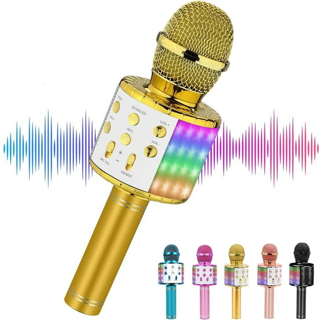 Wireless Bluetooth Karaoke Microphone for Kids Singing Microphone with ...