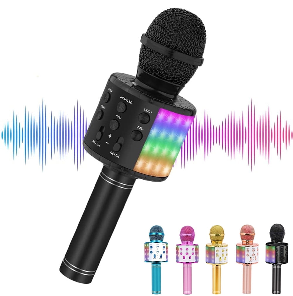 Wireless Bluetooth Karaoke Microphone for Kids Singing Microphone with ...