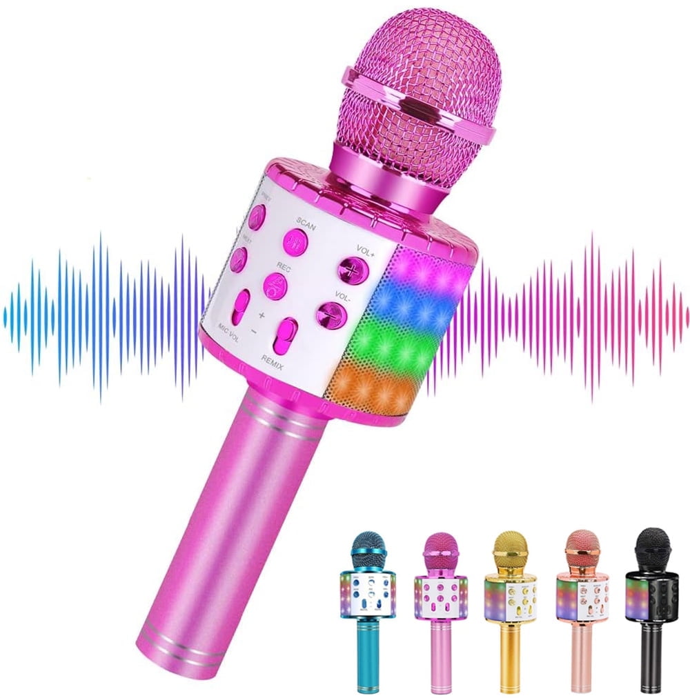 Wireless Bluetooth Karaoke Microphone for Kids Singing Microphone with ...