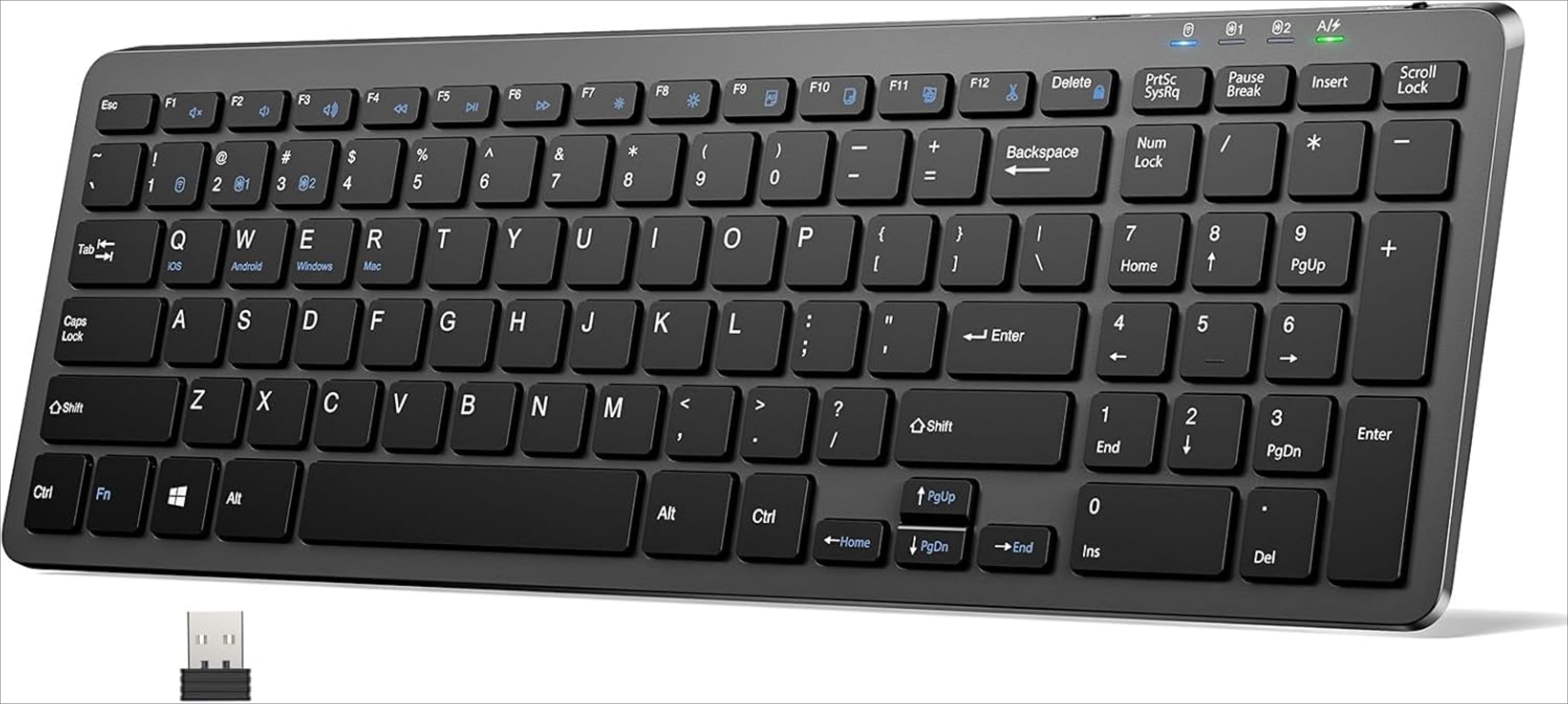 Wireless Bluetooth Keyboard Rechargeable - Ultra Slim 2.4G+BT Keyboard ...
