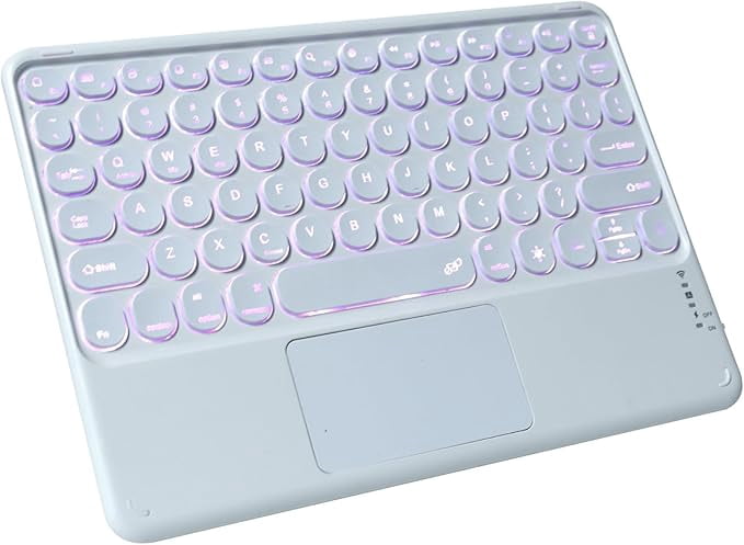 Wireless Bluetooth Keyboard with Touchpad,Portable Ultra Slim 7-Colors ...