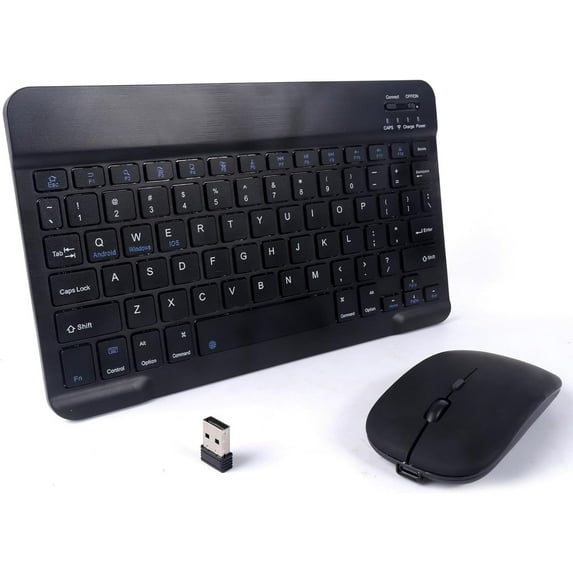 Wireless Bluetooth Keyboard and Mouse Combo - 10-Inch Rechargeable ...