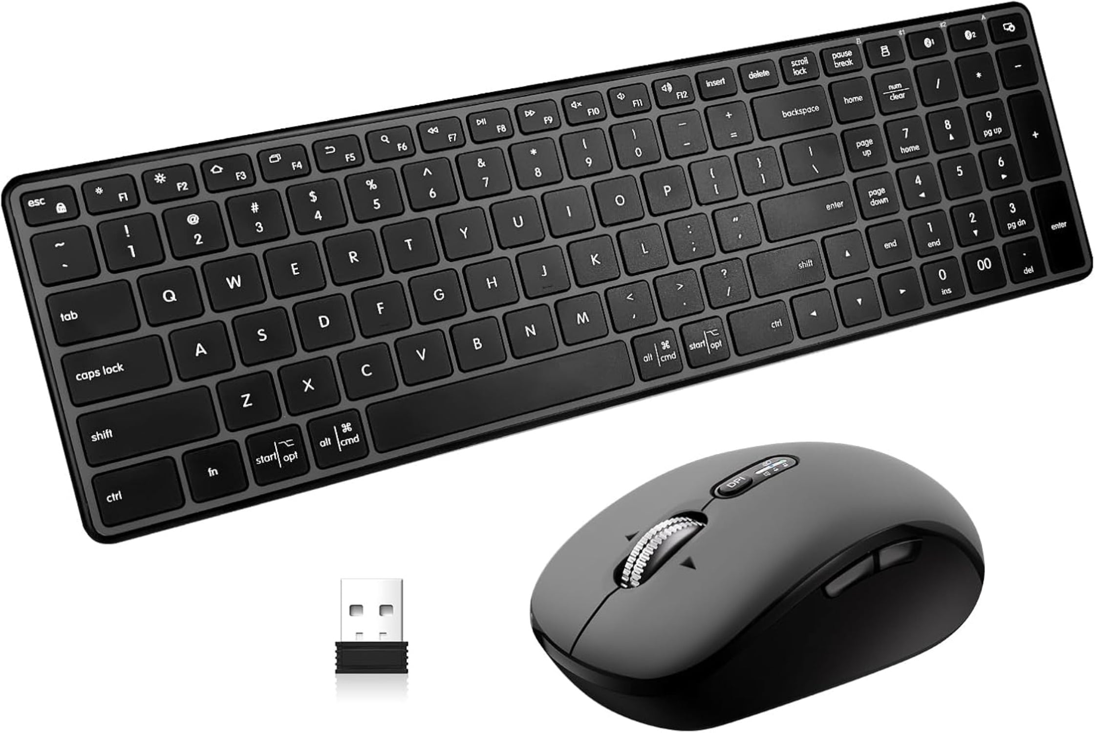 Wireless Bluetooth Keyboard and Mouse Combo (USB + Dual BT), Multi ...