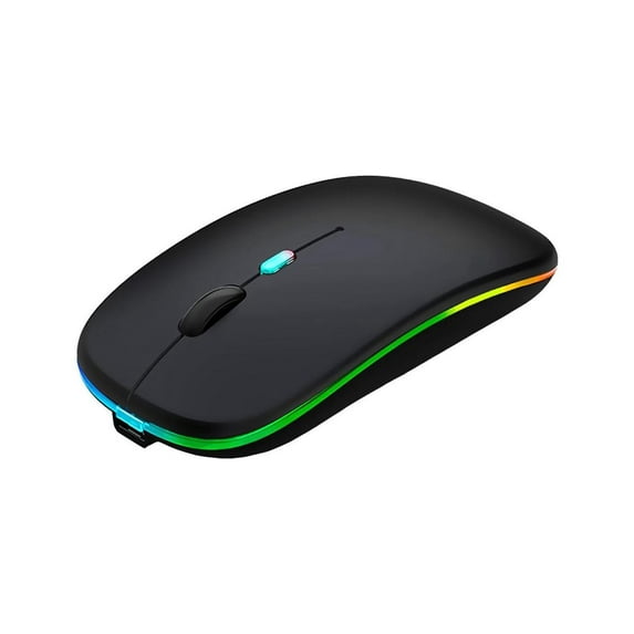 Wireless Bluetooth LED Slim Rechargeable Mute Mouse,Portable(USB 2.4G ...