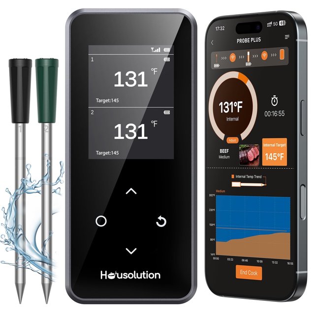 Housolution Wireless Bluetooth Meat Thermometer,Digital Food ...