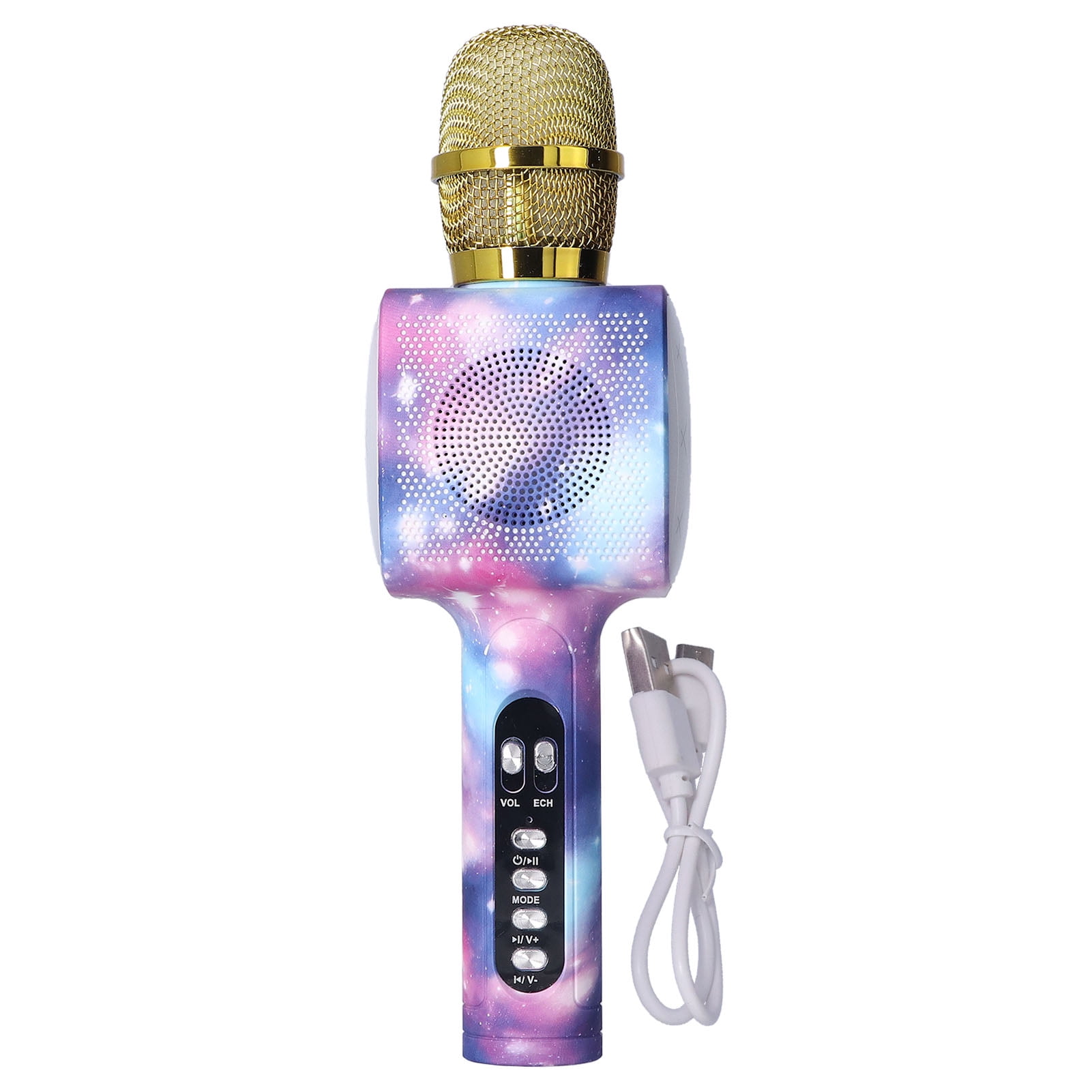 Wireless Bluetooth Microphone, Portable Karaoke Mic with Colorful Light ...