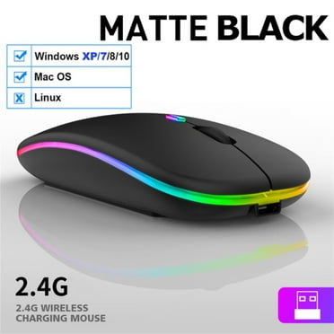 Wireless Bluetooth Mouse 2.4GHz LED Rechargeable Mice Dual Modes for ...