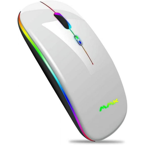 Wireless Bluetooth Mouse for Laptop, Rechargeable Mouse 2.4G USB ...