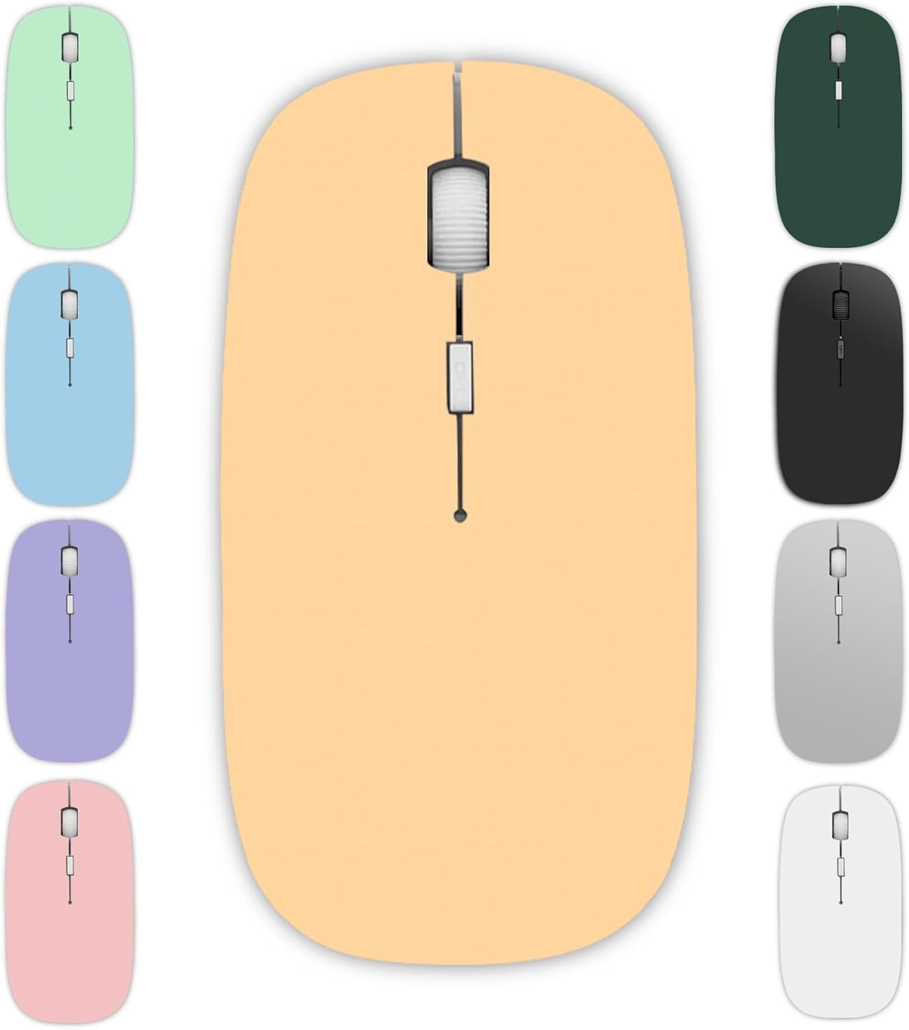 Wireless Bluetooth Mouse, Rechargable Mouse, 2.4GHz with USB Receiver ...