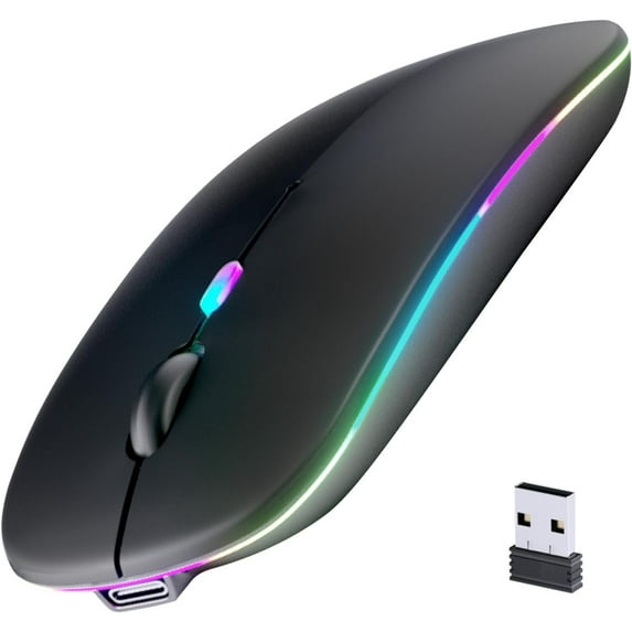 Wireless Bluetooth Mouse, Rechargeable, LED, Silent, Ultra-thin Design ...