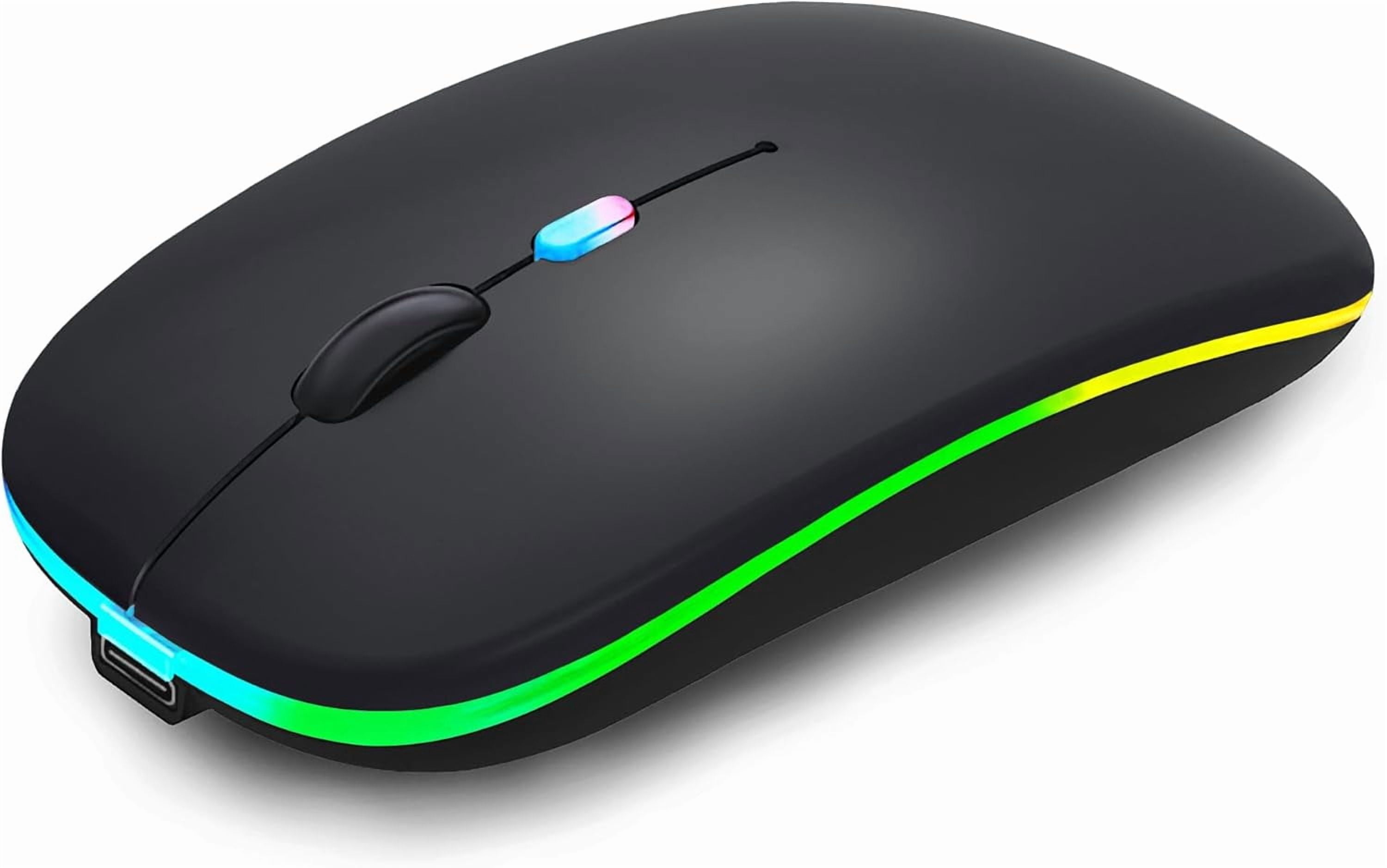 Wireless Bluetooth Mouse Rechargeable Laptop Mice with LED Lights ...