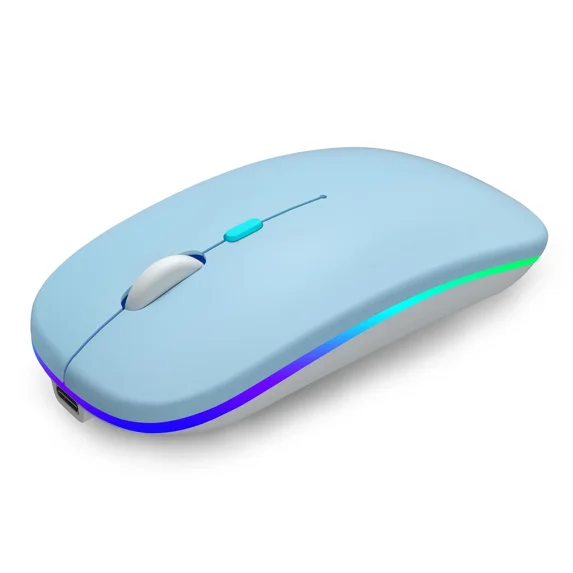 Wireless Bluetooth Mouse Rechargeable Led Mice Silent Slim Laptop Pc ...