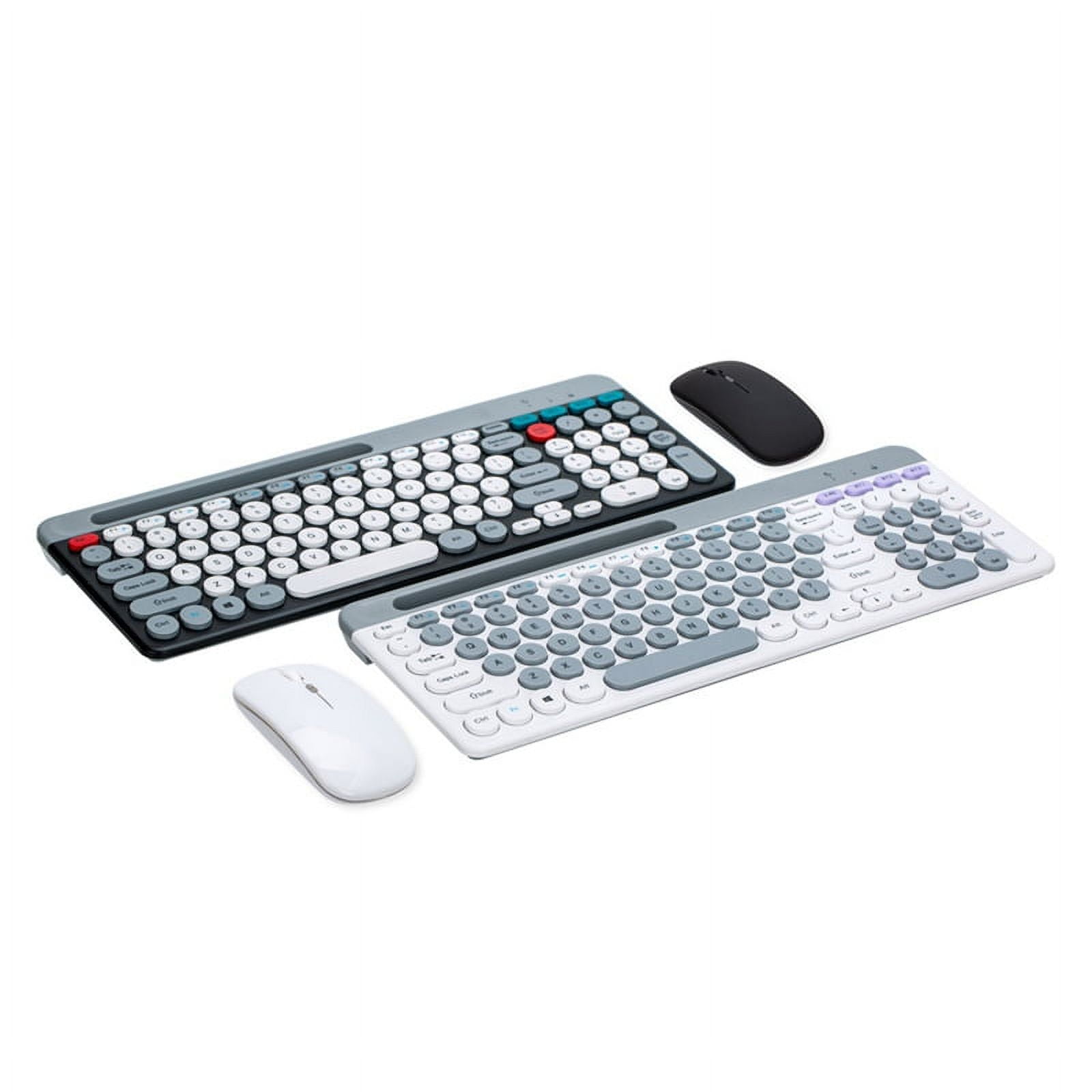 Wireless Bluetooth Round Keycap Keyboard and Mouse Suitable for Tablets ...