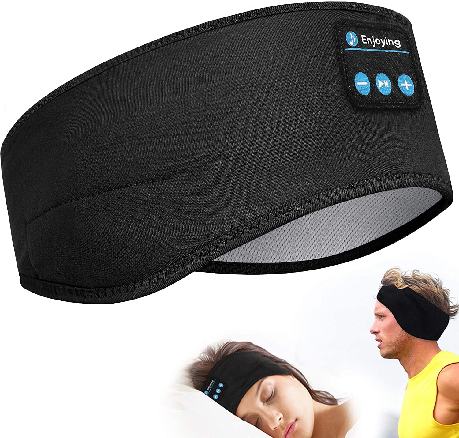Wireless Bluetooth Sleeping Headphones Headband Thin Soft Elastic ...