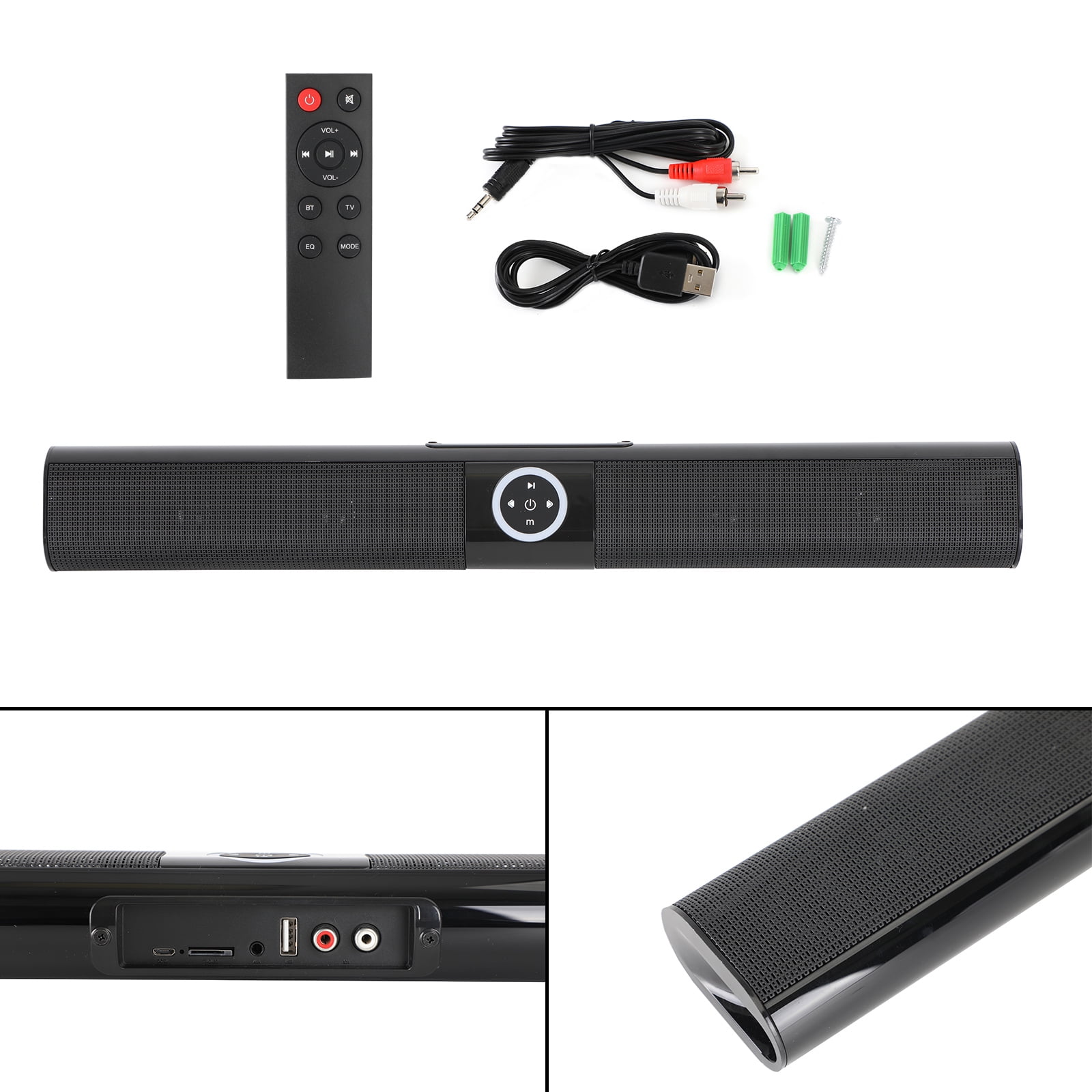 Wireless Bluetooth Sound Bar 4 Speaker TV Home Theater with FM, AUX ...